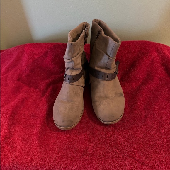 pop | Shoes | Pop Taupe Ankle Boots With Strap Detail | Poshmark